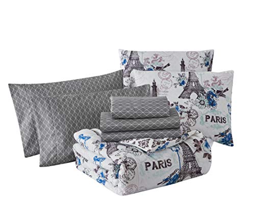 Geneva Home Fashion Cherie Blue Bed in a Bag Set, Queen