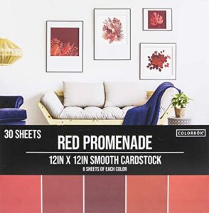 colorbok 73473b smooth cardstock paper pad red promenade, 12" x 12",73473a