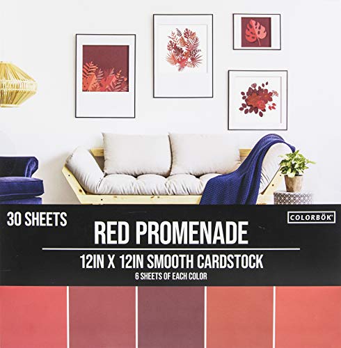 ColorBok 73473B Smooth Cardstock Paper Pad Red Promenade, 12" x 12",73473A