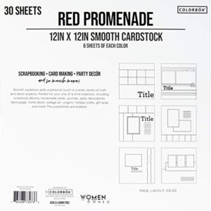 ColorBok 73473B Smooth Cardstock Paper Pad Red Promenade, 12" x 12",73473A