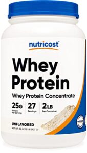 nutricost whey protein concentrate (unflavored) 2lbs - gluten free & non-gmo