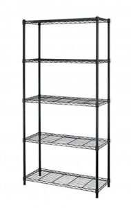 5 shelf wire shelving unit garage nsf wire shelf metal large storage shelves heavy duty height adjustable utility commercial grade steel layer shelf rack organizer 1250 lbs capacity -14x36x72,black