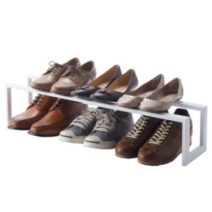 yamazaki expandable home adjustable, small | steel | shoe rack, single, white