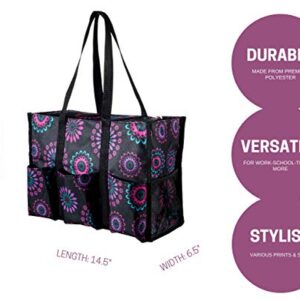 Pursetti Utility Tote (Medium, Purple Circle)