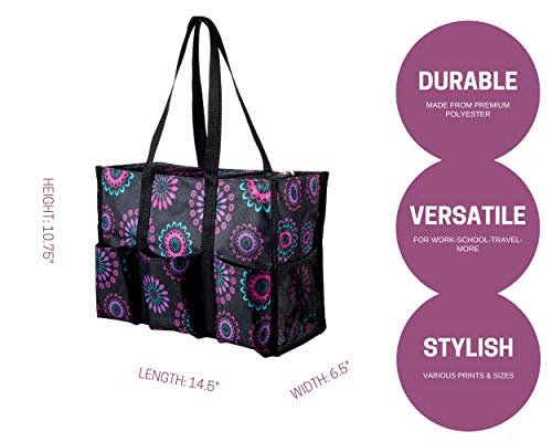 Pursetti Utility Tote (Medium, Purple Circle)