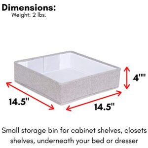 Internet's Best Small Collapsible Under the Bed Storage Bin - Small Square - 14.5 x 14.5 - Short Closet Shelf Open Storage - Rigid Frame Canvas Container