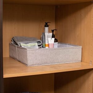 Internet's Best Small Collapsible Under the Bed Storage Bin - Small Square - 14.5 x 14.5 - Short Closet Shelf Open Storage - Rigid Frame Canvas Container