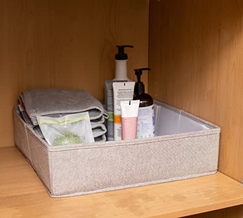 Internet's Best Small Collapsible Under the Bed Storage Bin - Small Square - 14.5 x 14.5 - Short Closet Shelf Open Storage - Rigid Frame Canvas Container