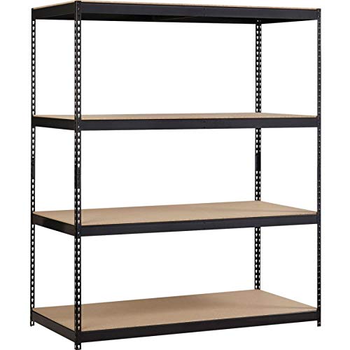 Lorell Archival Shelving Storage Rack, 84" x 69" x 33", Black