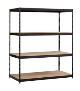 lorell archival shelving storage rack, 84" x 69" x 33", black