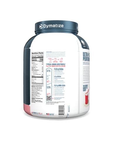 Dymatize ISO100 Hydrolyzed Protein Powder, 100% Whey Isolate Protein, 25g of Protein, 5.5g BCAAs, Gluten Free, Fast Absorbing, Easy Digesting, Strawberry, 5 Pound