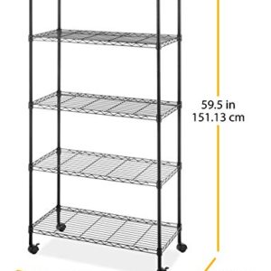 Whitmor Supreme 5-Tier Cart holds up to 1,000 lbs. Black