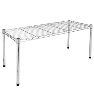 simple deluxe heavy duty 1-shelf shelving, adjustable storage units, steel organizer wire rack, 29.92" w x 13.78" d x 14.96" h, chrome