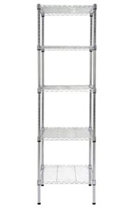 finnhomy heavy duty 5 tier wire shelving unit, 18x18x59-inches 5 shelves storage rack, metal shelving with thicken steel tube, nsf certified, chrome