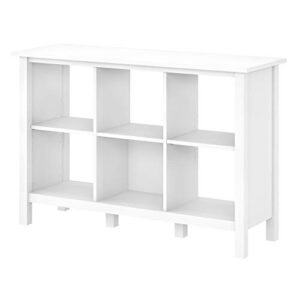 bush furniture broadview 6 cube storage bookcase in pure white