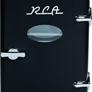 RCA Mini Retro 6 Can Beverage Refrigerator-Black, RMIS129-BLACK, 0.15 cubic feet