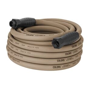 colors garden hose with swivelgrip, 5/8 in. x 50 ft., drinking water safe, brown mulch - hfzc550brs