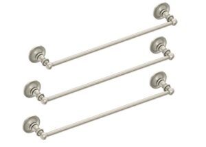 moen dn6724bn danbury 24 inch-bath-towel bar, bulk three pack, brushed nickel