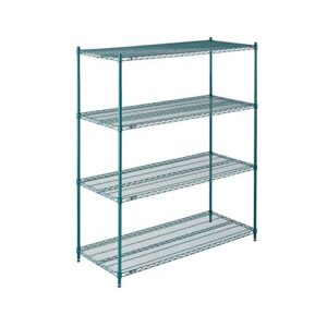 nexel wire shelving, green epoxy, 60" w x 24" d x 74" h