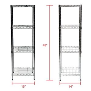 Apollo Hardware Chrome 4-Shelf Wire Shelving 14"x15"x48"