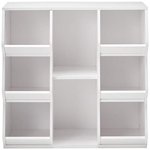 Kings Brand Furniture White Finish Wood Cubby Storage Cabinet Unit