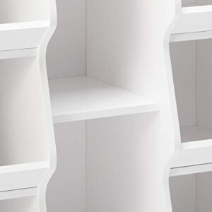 Kings Brand Furniture White Finish Wood Cubby Storage Cabinet Unit