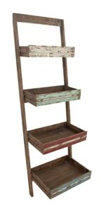 deco 79 wood 4 shelves shelving unit, 23" x 18" x 70", brown