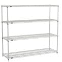 Nexelate Wire Shelving Starter Unit, Silver Epoxy, 48" W x 18" D x 54" H