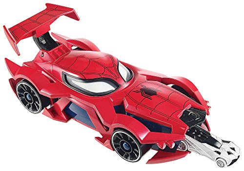 Hot Wheels Marvel Spider-Man Web-Car Launcher with Movement-Activated Eyes & 1:64 Scale Toy Character Car [Amazon Exclusive]