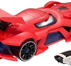 Hot Wheels Marvel Spider-Man Web-Car Launcher with Movement-Activated Eyes & 1:64 Scale Toy Character Car [Amazon Exclusive]