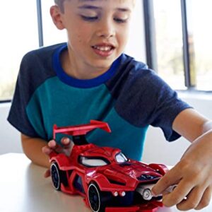 Hot Wheels Marvel Spider-Man Web-Car Launcher with Movement-Activated Eyes & 1:64 Scale Toy Character Car [Amazon Exclusive]