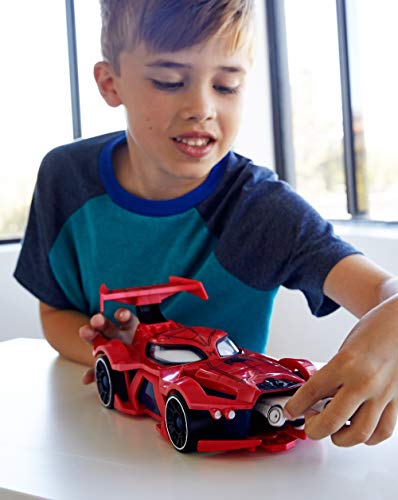 Hot Wheels Marvel Spider-Man Web-Car Launcher with Movement-Activated Eyes & 1:64 Scale Toy Character Car [Amazon Exclusive]