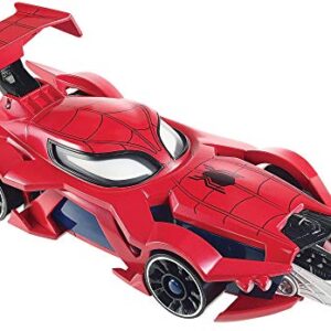 Hot Wheels Marvel Spider-Man Web-Car Launcher with Movement-Activated Eyes & 1:64 Scale Toy Character Car [Amazon Exclusive]