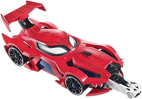 Hot Wheels Marvel Spider-Man Web-Car Launcher with Movement-Activated Eyes & 1:64 Scale Toy Character Car [Amazon Exclusive]