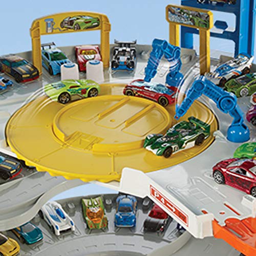 Hot Wheels Toy Car Track Set & 4 1:64 Scale Cars, Super Ultimate Garage, 3+ Ft Tall with Motorized Gorilla & Storage for 140 Cars