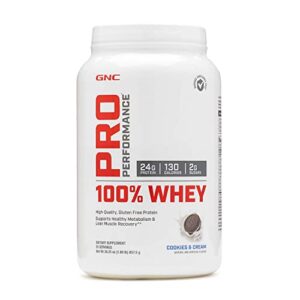 gnc pro performance 100 whey protein - cookies and cream 1.89 lbs.