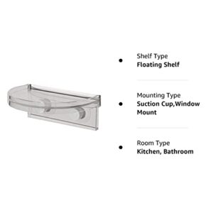 LaBrinx Designs Small Suction Cup Shelf - Live Plants, Windows, and Bathrooms