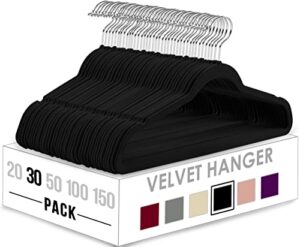 utopia home premium velvet hangers 30 pack - non-slip clothes black suit with 360 degree rotatable hook heavy duty coat