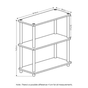 Furinno Turn-N-Tube Display Rack, 3-Tier Single, French Oak Grey/ Black