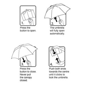 WerFamily Clear Transparent Folding Auto Open Auto Close Umbrella Rainy