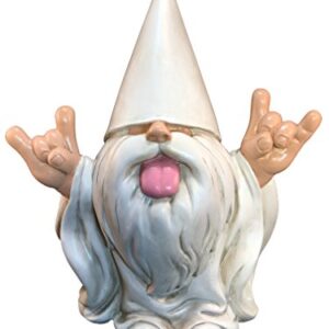 GlitZGlam Rocker Gnome – “George” – This Gnome Will Rock Your Fairy Garden and Garden Gnomes 10 Inches Tall Garden Gnome Figurine