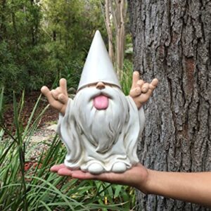 GlitZGlam Rocker Gnome – “George” – This Gnome Will Rock Your Fairy Garden and Garden Gnomes 10 Inches Tall Garden Gnome Figurine