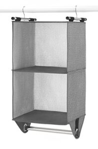 whitmor 2-section closet organizer - crosshatch gray