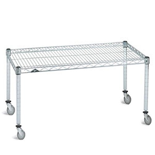 Omega 12" Deep x 36" Wide x 20" High Chrome Mobile Dunnage Rack