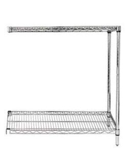 omega 18" deep x 24" wide x 36" high 2 tier chrome add-on shelving unit