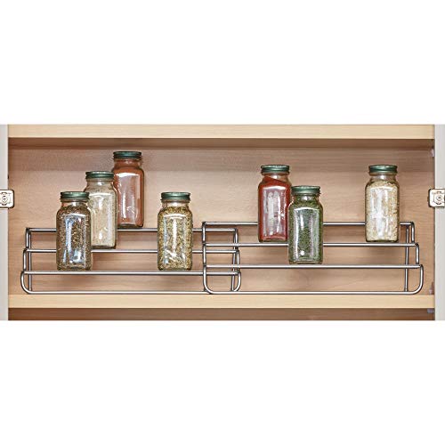 iDesign Classico Expandable Kitchen Spice Rack for Kitchen Pantry, Cabinet, Countertops - 3-Tier, Silver