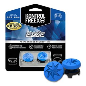 kontrolfreek fps freek edge for playstation 4 (ps4) and playstation 5 (ps5) | performance thumbsticks | 1 high-rise convex, 1 low-rise convex | blue