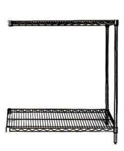 omega 21" deep x 36" wide x 14" high 2 tier black add-on shelving unit