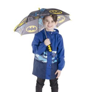 DC Comics Kids Umbrella, Batman Rain Wear For Boys Ages 3-6