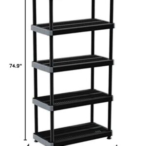 Rimax 9494 5 Shelf Storage Rack, Black